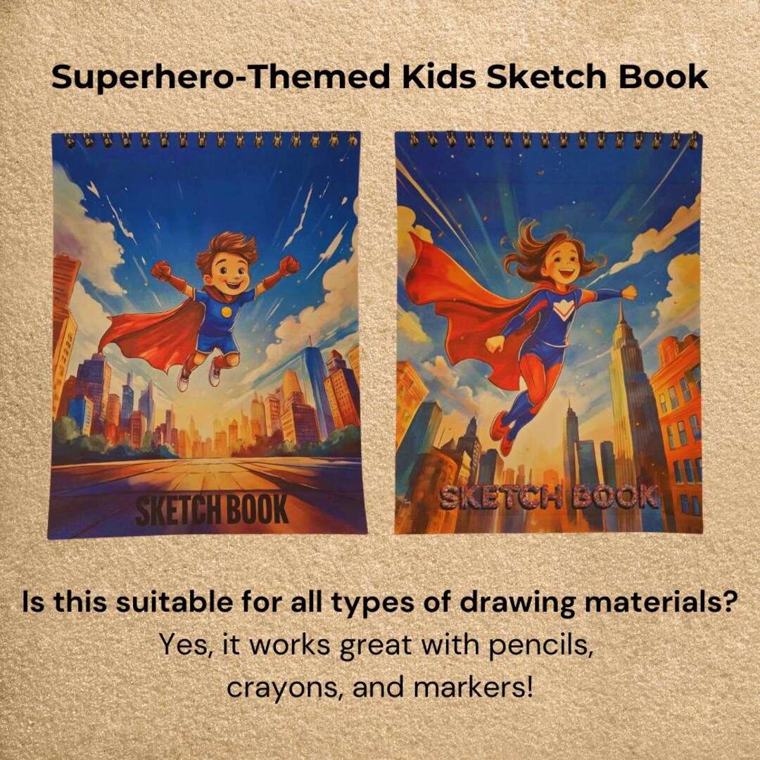 Sketch Book Superhero-themed Kids 30 Sheets - Etsy