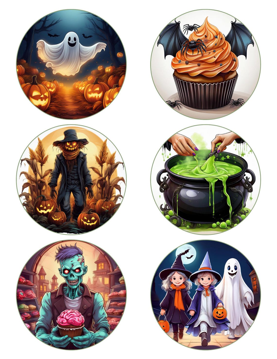 Spooky Halloween Sticker Sheet 8.5x11 PNG Instant Download - Etsy