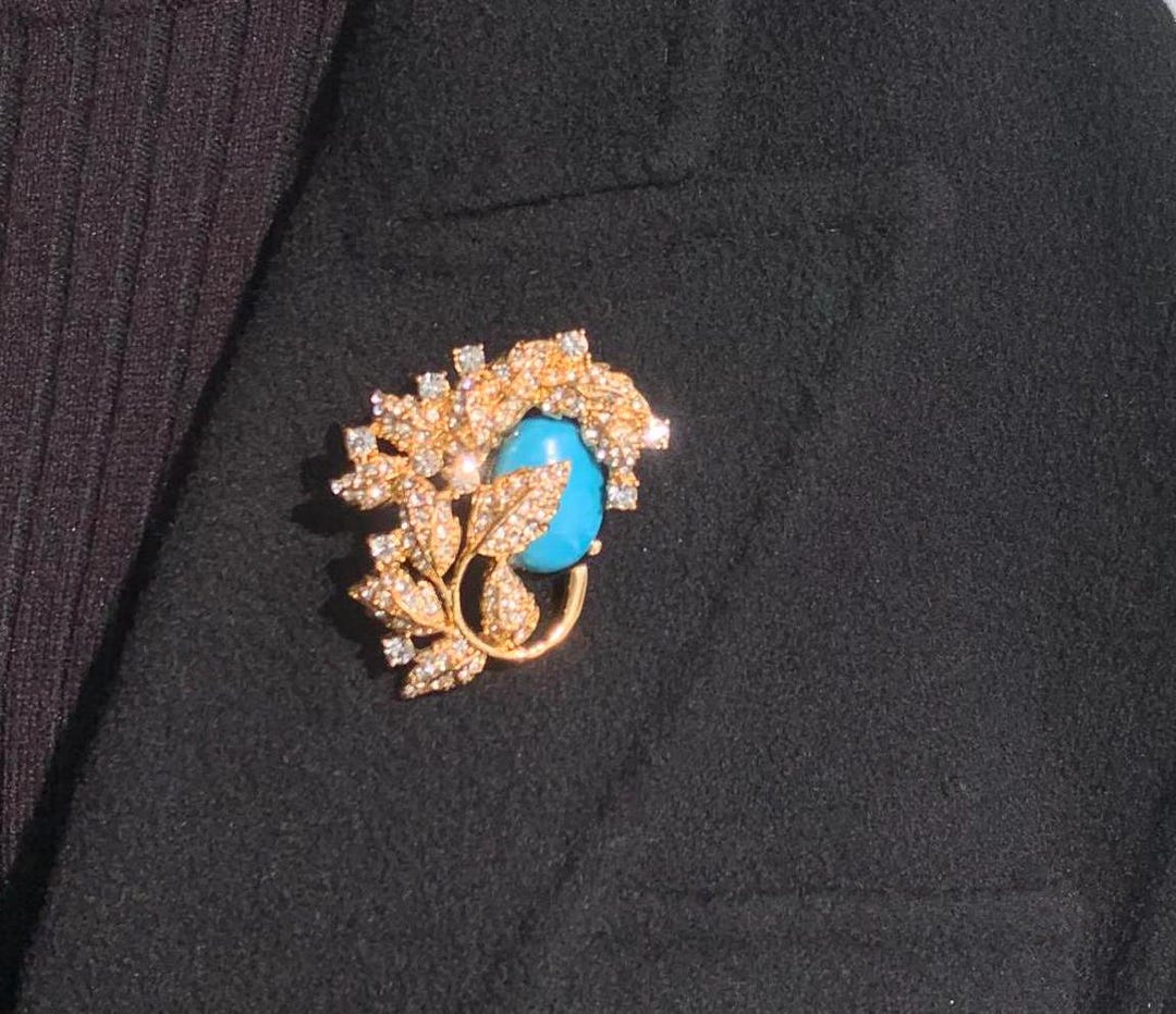 Blue Shiny Pin Brooches Rare Find Simple Accessories Brosche Weddings ...