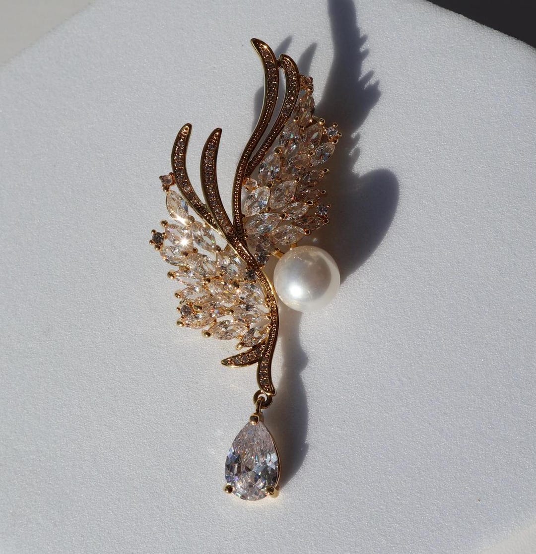 Wings Fly Shiny Brosche Gold Colour Brooches Pins for Women Brooch Pin ...