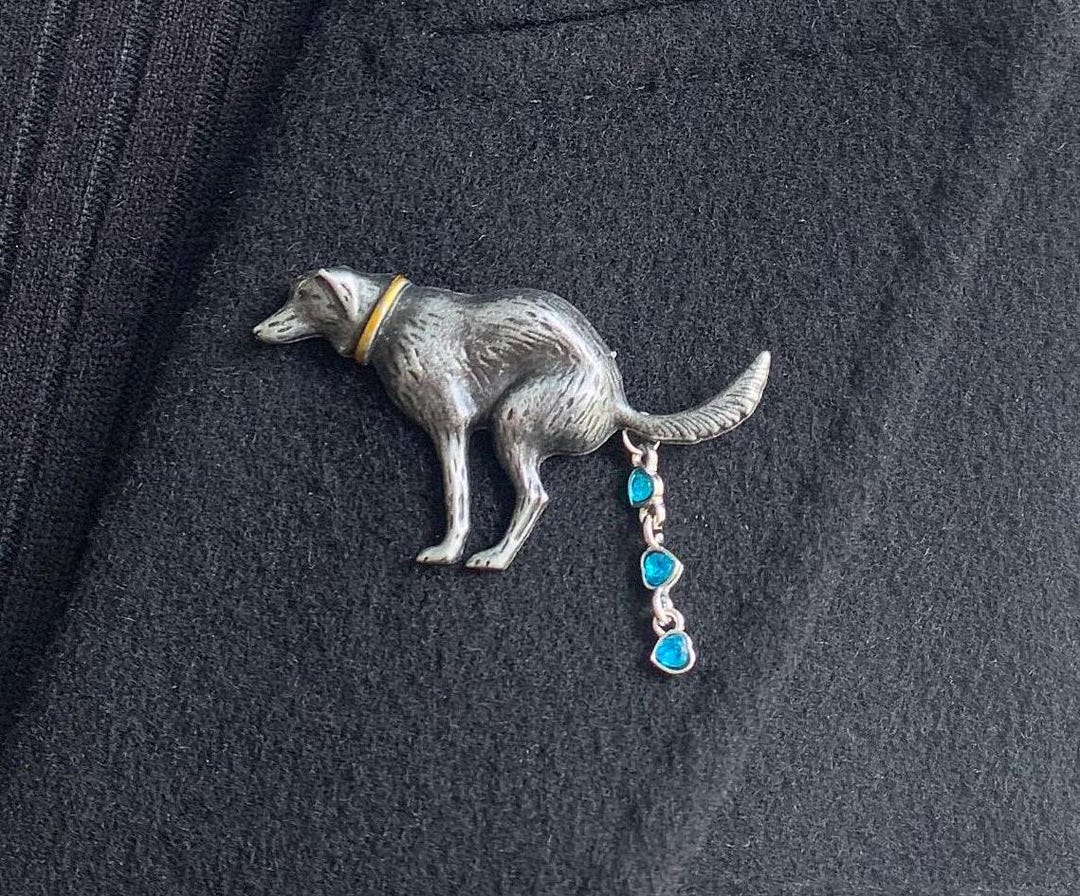 Dog Drama Animal Brooch Pin Collection Cute Corsage Dog Pooping Design ...