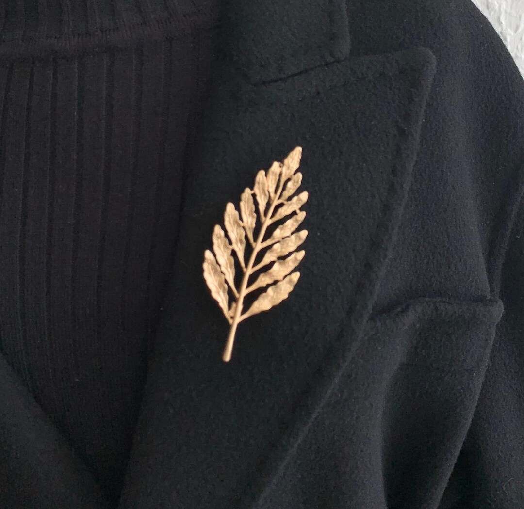 Leaf Brooch Gold Colour Pin Unisex Men Women Business Style Pin Gift ...