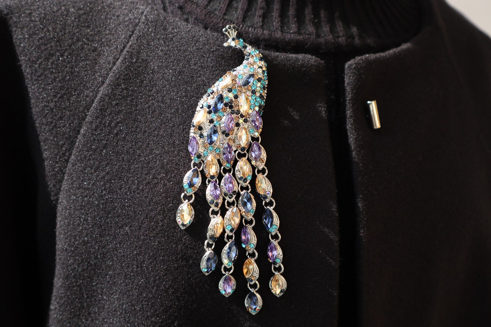 High End Luxury Rhinestone Beautiful Elegant Peacock Brooches - Etsy