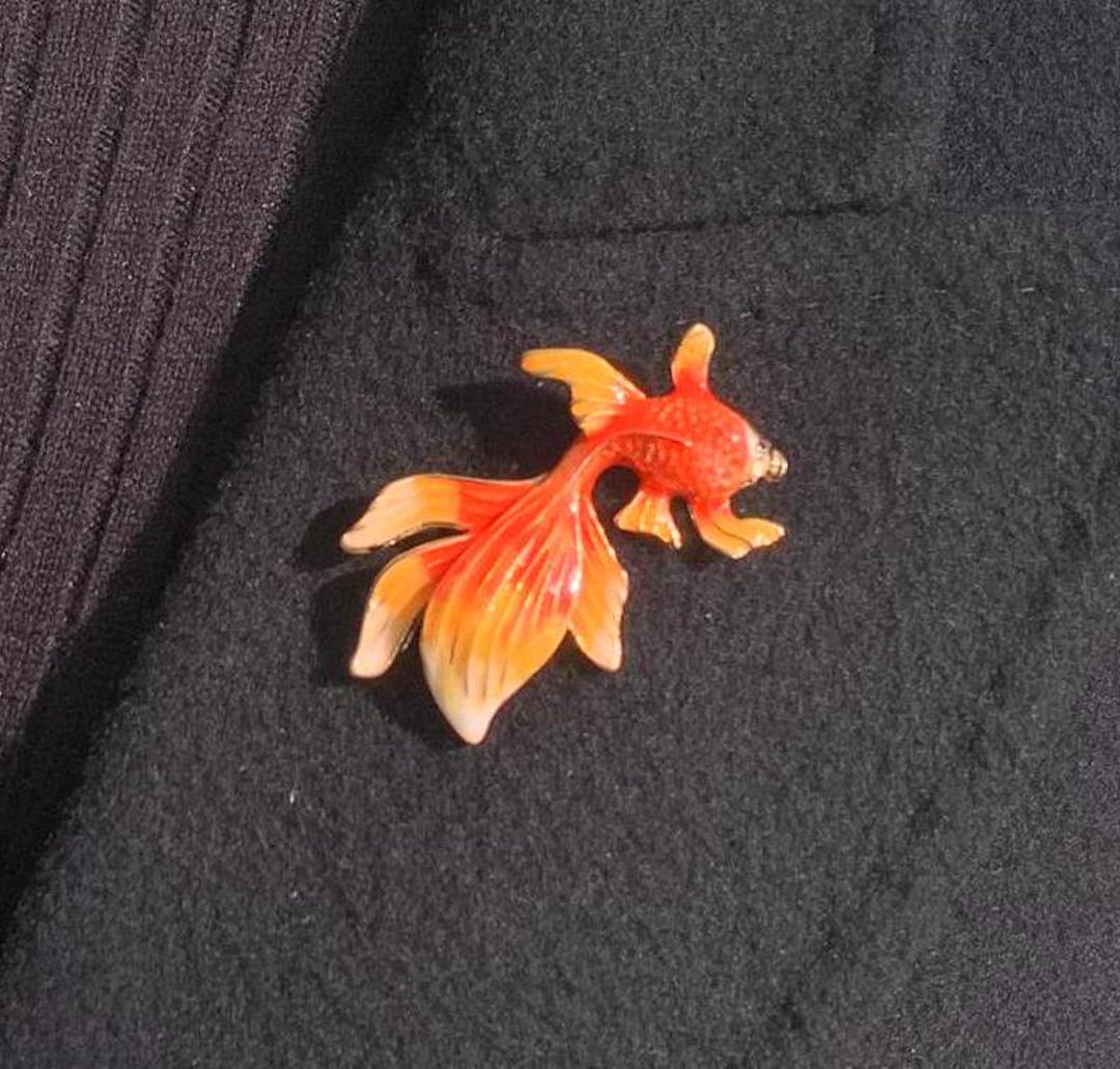 Fish Goldfish Pin Brooches Rare Find Accessories Brosche Weddings Party ...