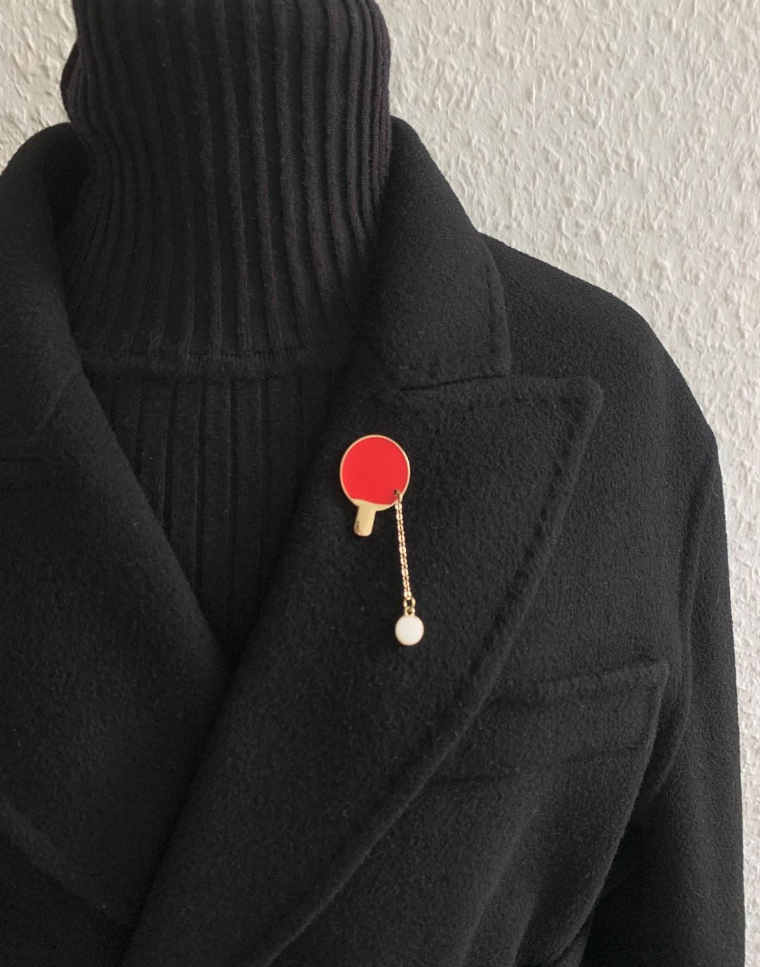 Table Tennis Style Brooches Girls Badges Pins Clothing Jewelry ...
