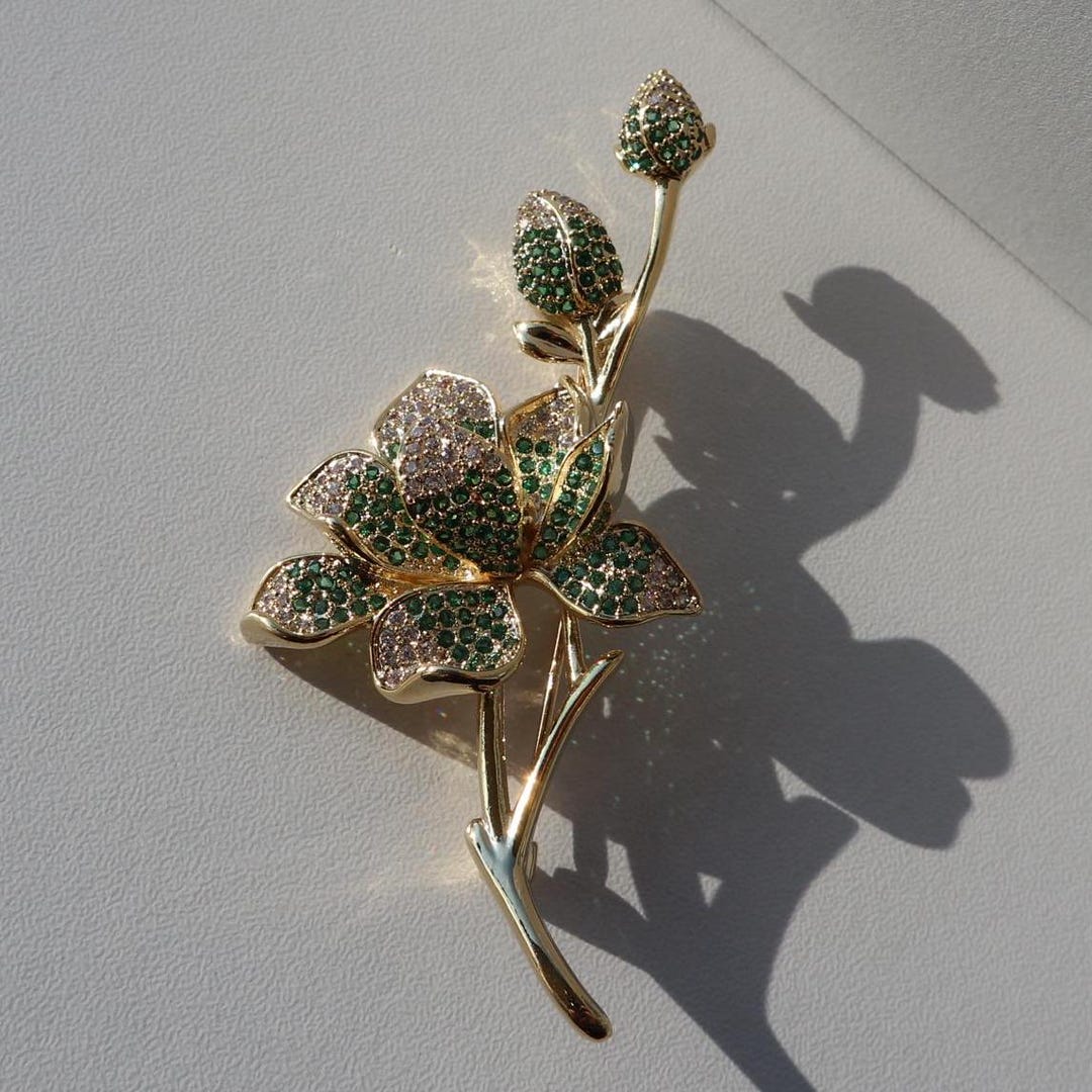 Hibiscus Flower Women's Brooches High-grade Zircon Small Pearl ...