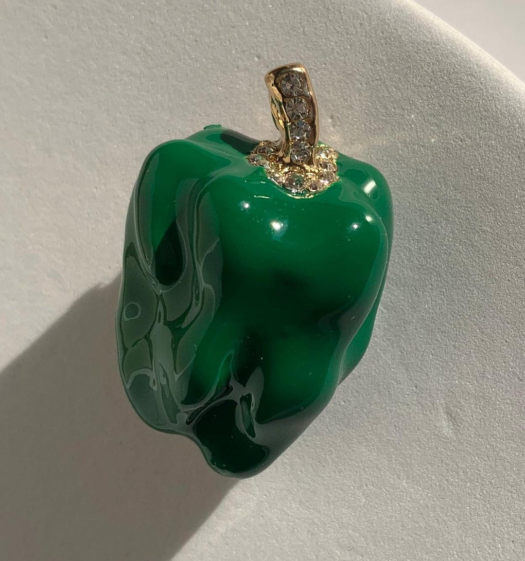 Crystal Green Colour Chili Brooch Enamel Pins Brooches Wedding ...