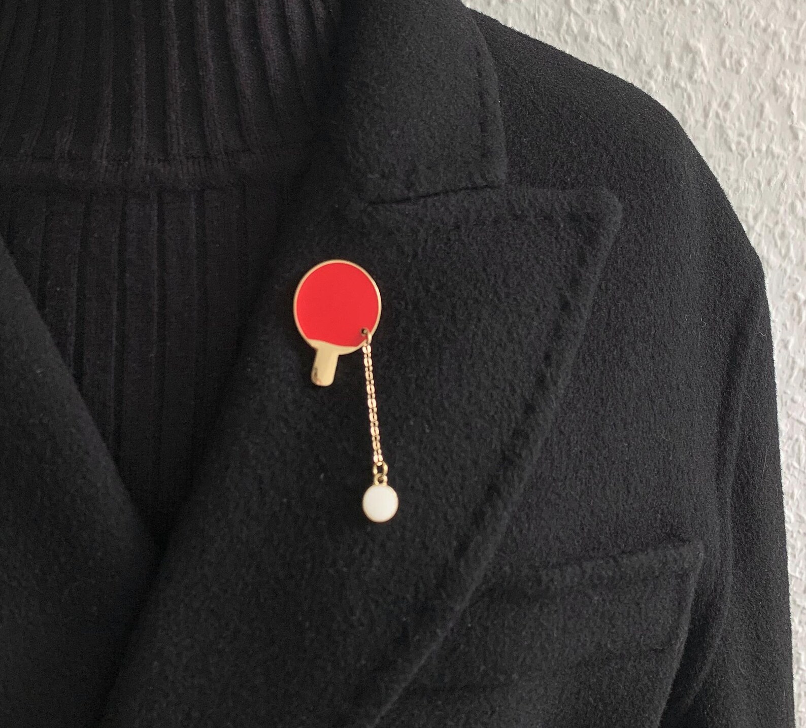 Table Tennis Style Brooches Girls Badges Pins Clothing Jewelry ...