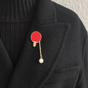 Table Tennis Style Brooches Girls Badges Pins Clothing Jewelry ...