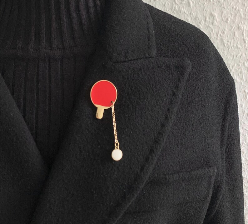 Table Tennis Style Brooches Girls Badges Pins Clothing Jewelry ...