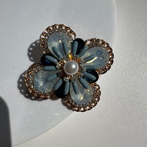 Vintage Classic Blue Colour Luxury Cross Brooch Creative Crystal ...
