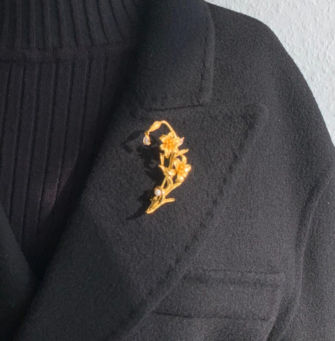 Vintage Retro Gold Style Flower Colour Pin Brooches Pins Delicate ...