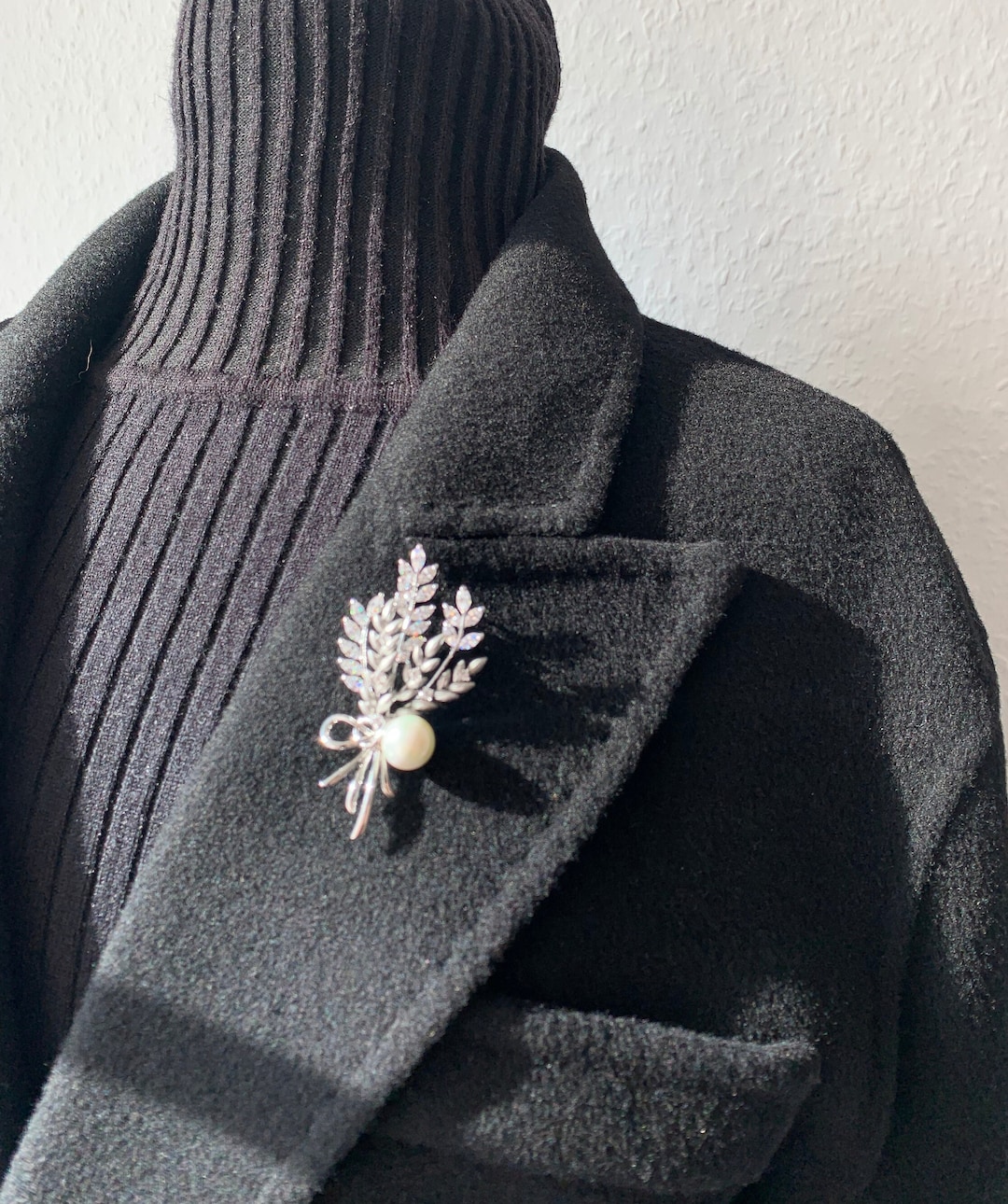 Retro Wheat Stems Chest Pin Women Imitation Pearls Chest Flower Unique ...