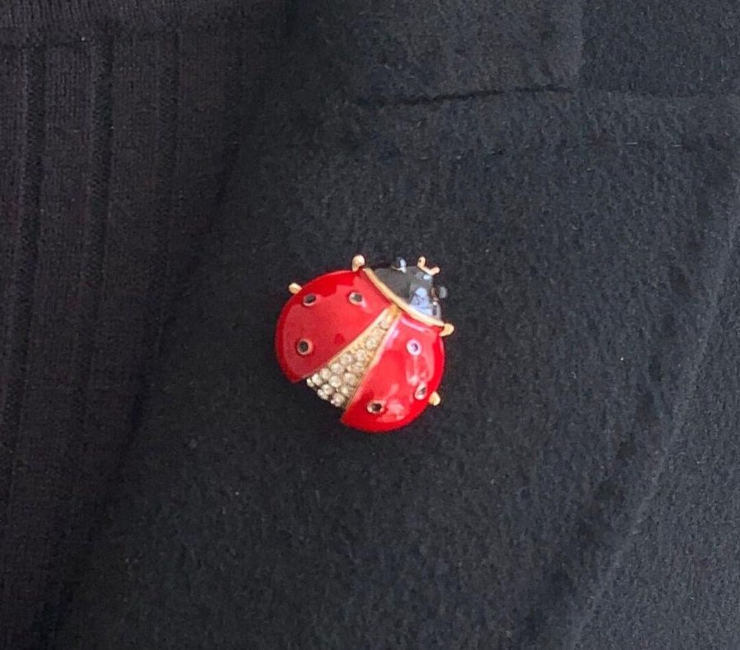 Crystal Seven-spotted Ladybug Brooch Enamel Pins Brooches Wedding ...