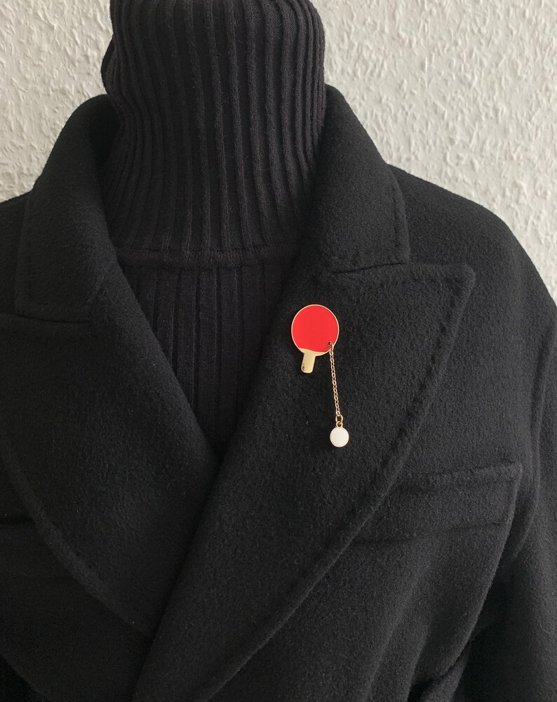 Table Tennis Style Brooches Girls Badges Pins Clothing Jewelry ...