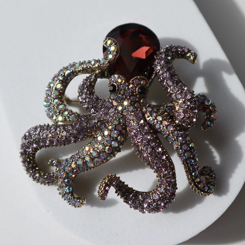 Octopus Brooch - Etsy