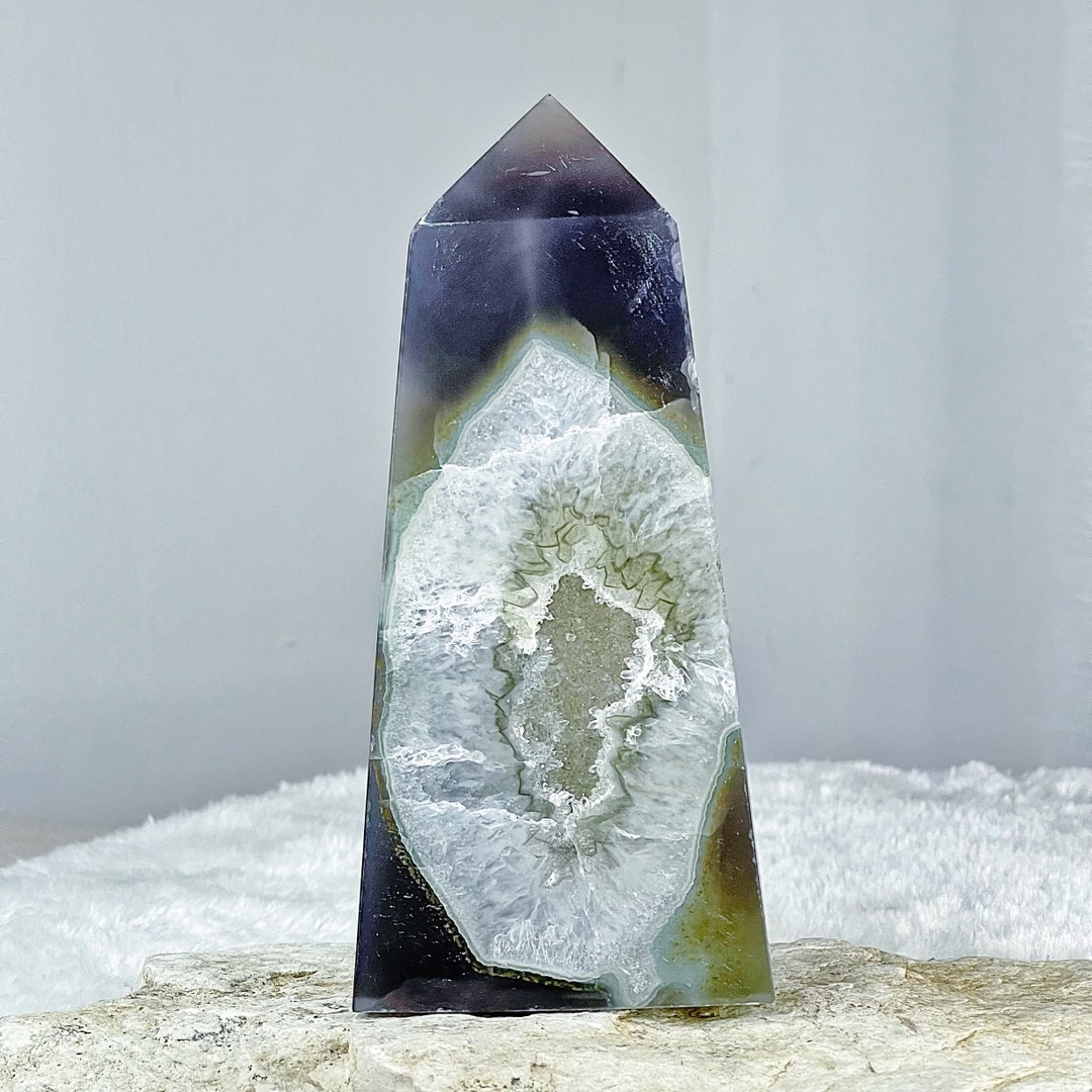 576g Agate W/ Quartz Geode Large Agate Crystal Quartz - Etsy