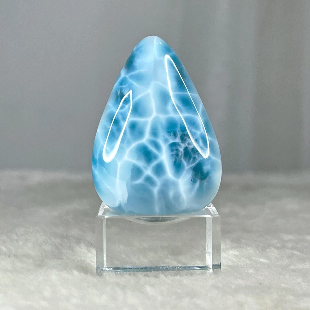 22g Larimar Cabochon Premium Quality With Ocean Patterns, Dominican ...