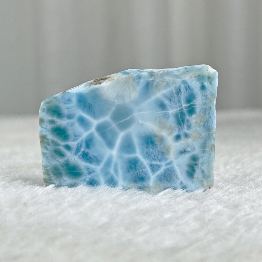 Larimar Slab 23g, Ocean Blue & White Dominican Gemstone With Patterns ...