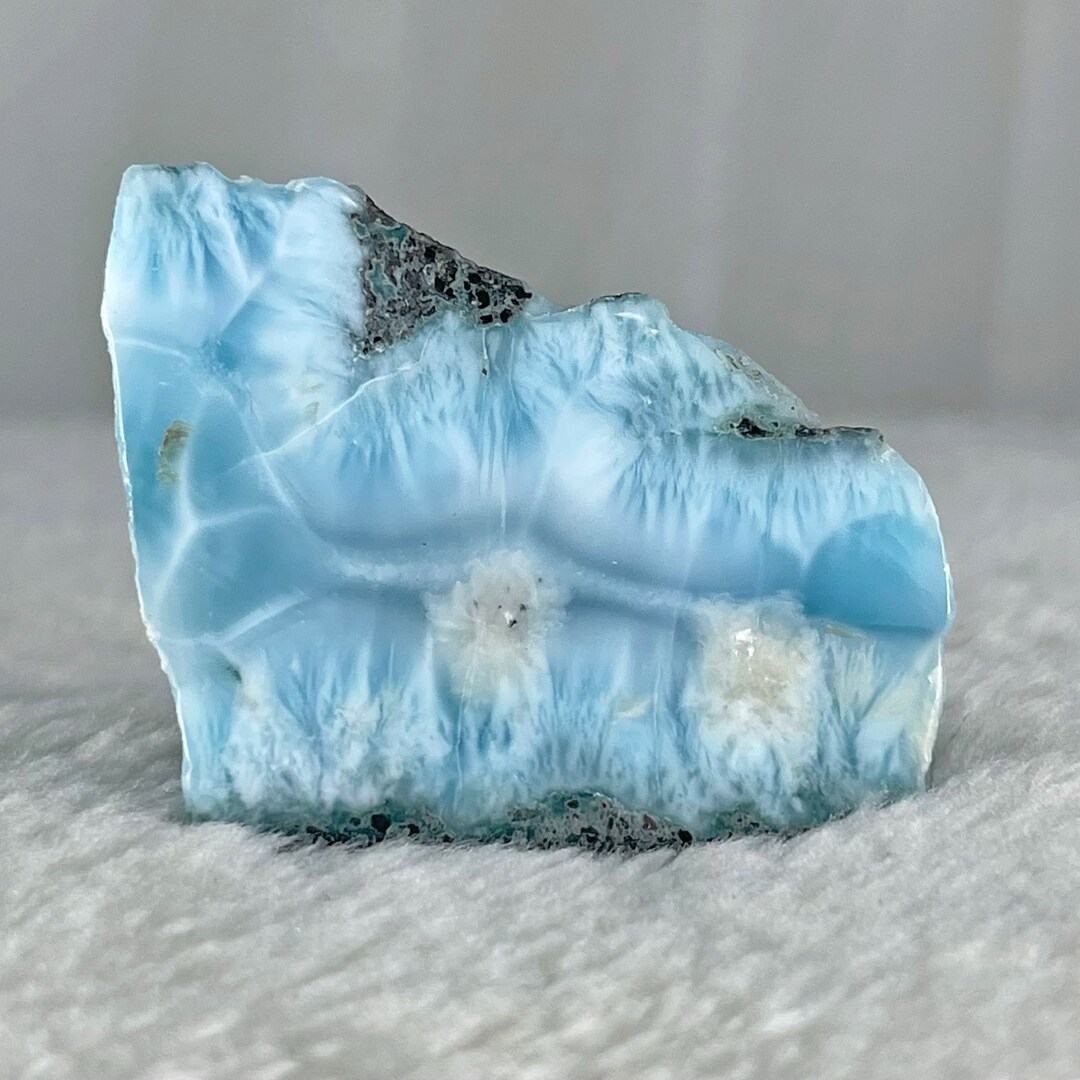 166g Larimar Rough Stone, Blue Semi Polished Natural Specimen, High ...