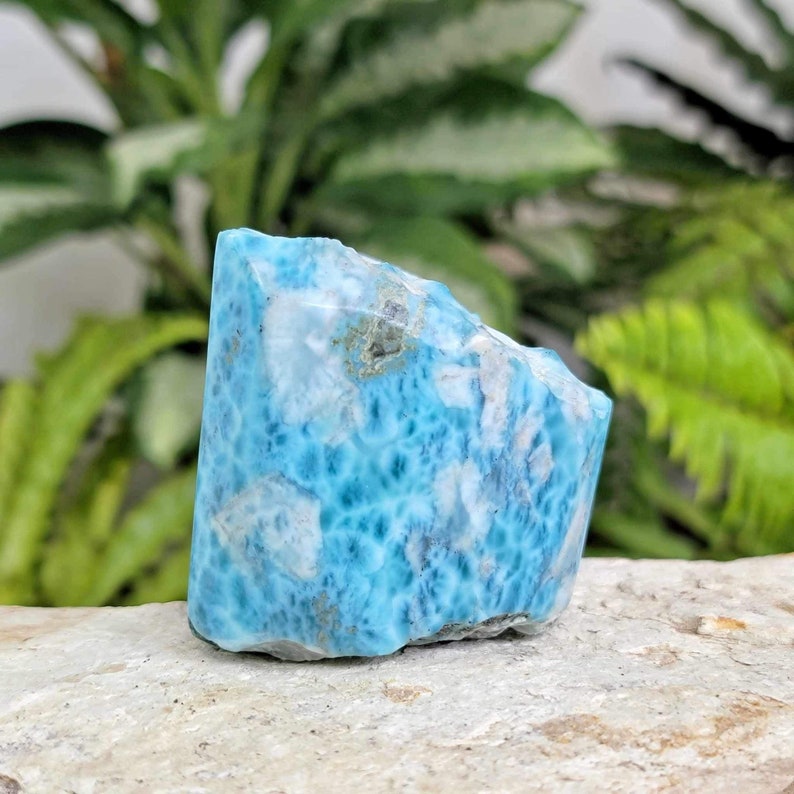 354g AAAA Ocean Blue Larimar Specimen, Polished Larimar Crystal ...