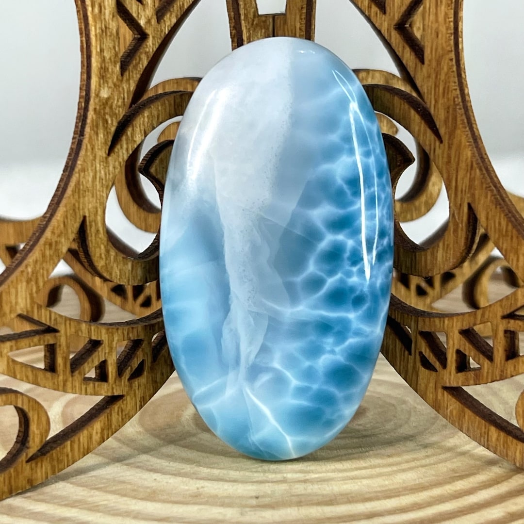 27g AAA Stunning Blue Larimar Palm Stone, Larimar Crystal, High Quality ...