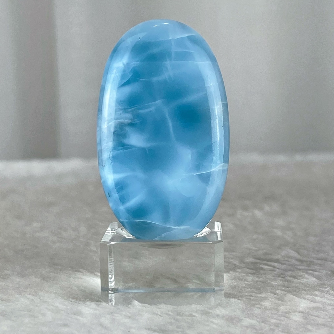 43g Translucent Larimar Palmstone, High Quality Crystal, AAA Larimar ...