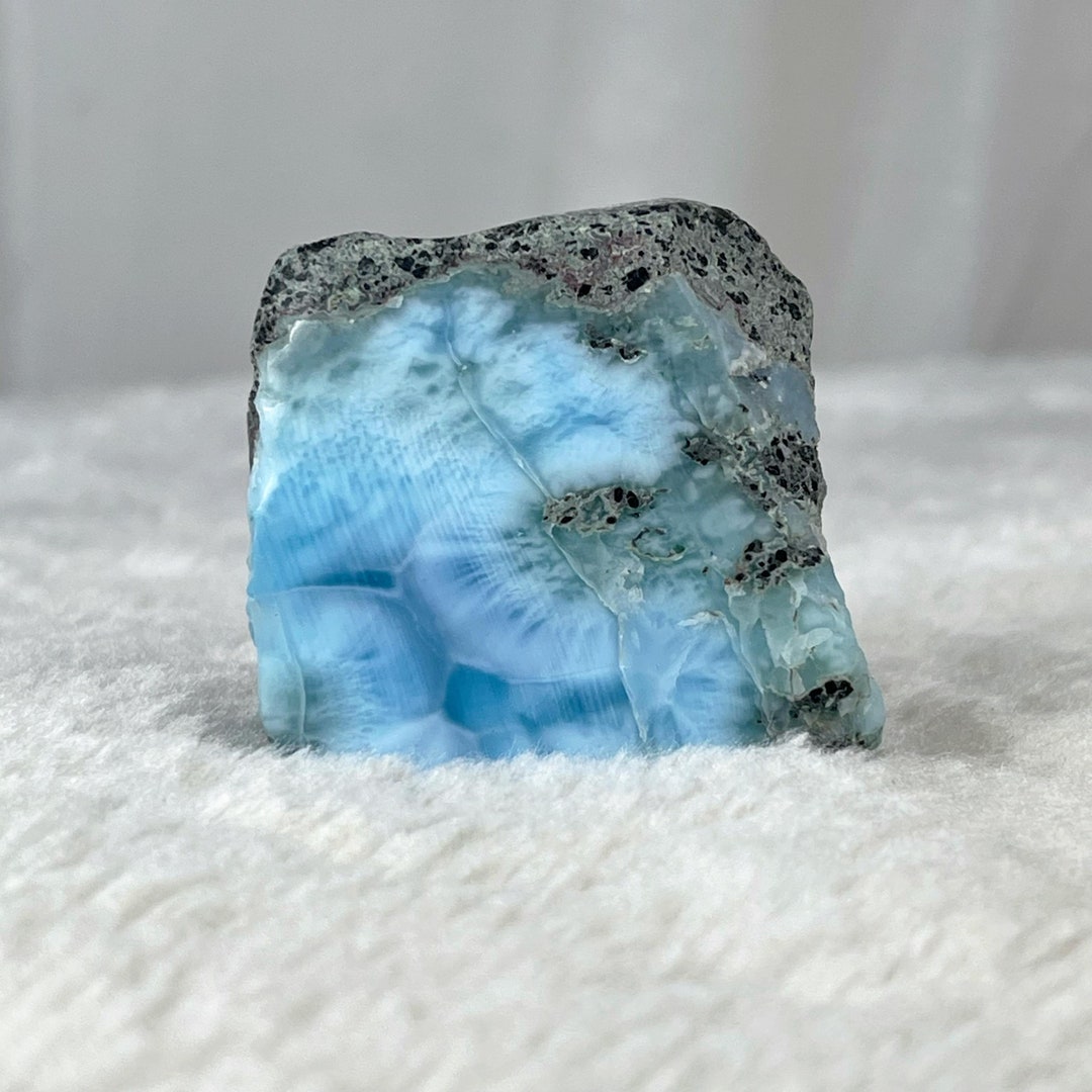 100g Blue Larimar Stone, Rough Raw Chunk From Dominican Republic, Semi ...