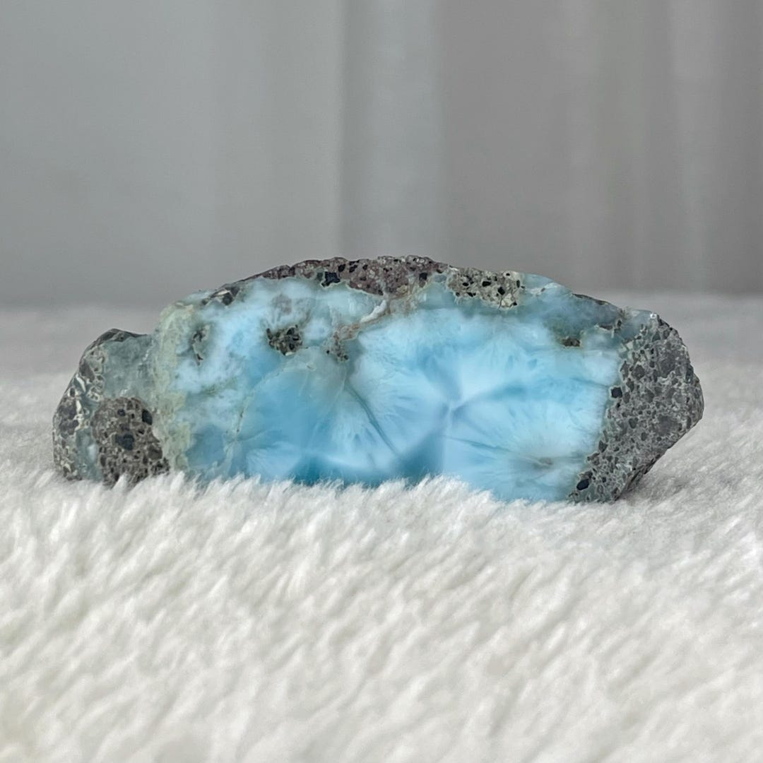 103g Blue Larimar in Matrix, Semi Polished Specimen From Dominican ...