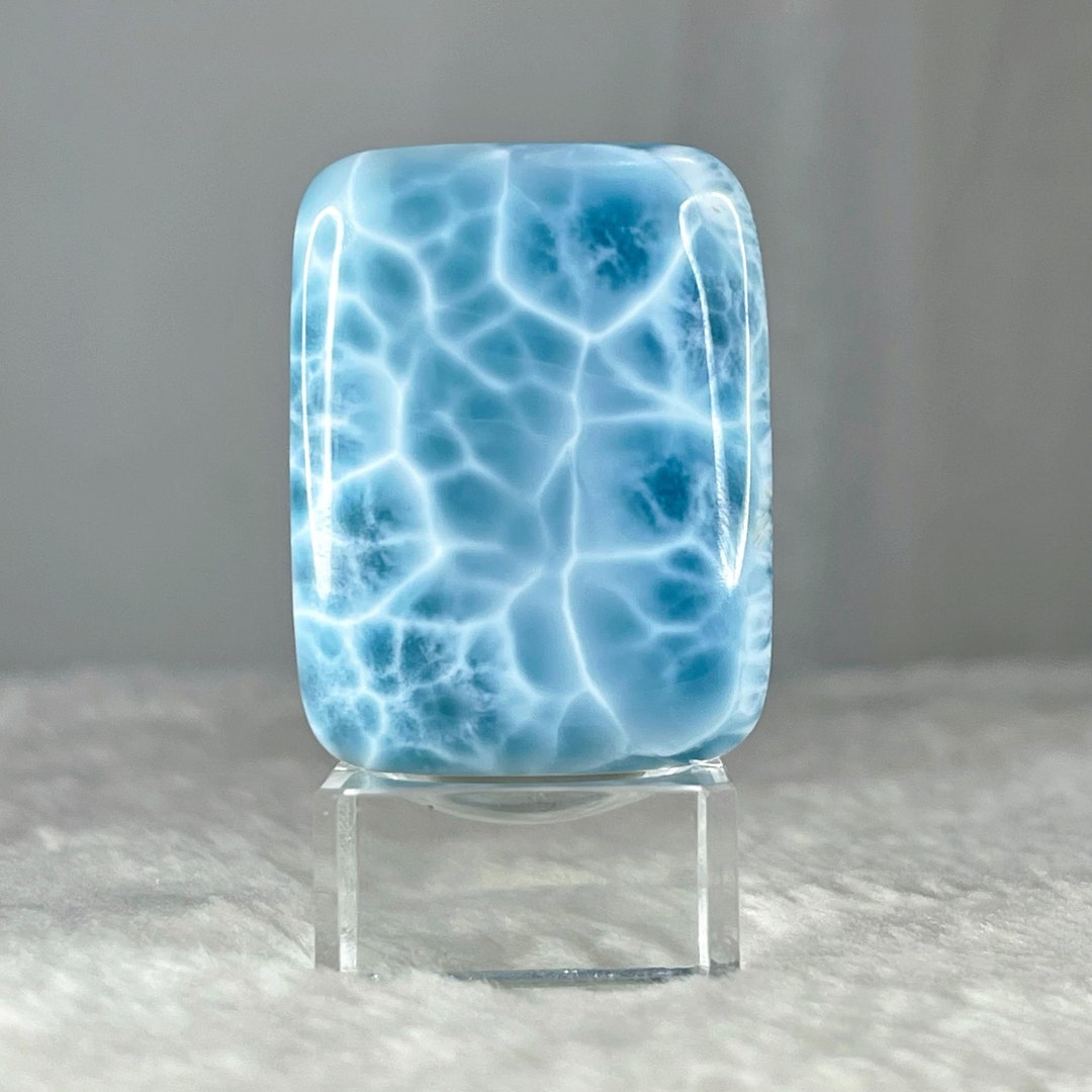 38g Big Larimar Stone Cabochon, Premium Museum Grade Specimen With ...