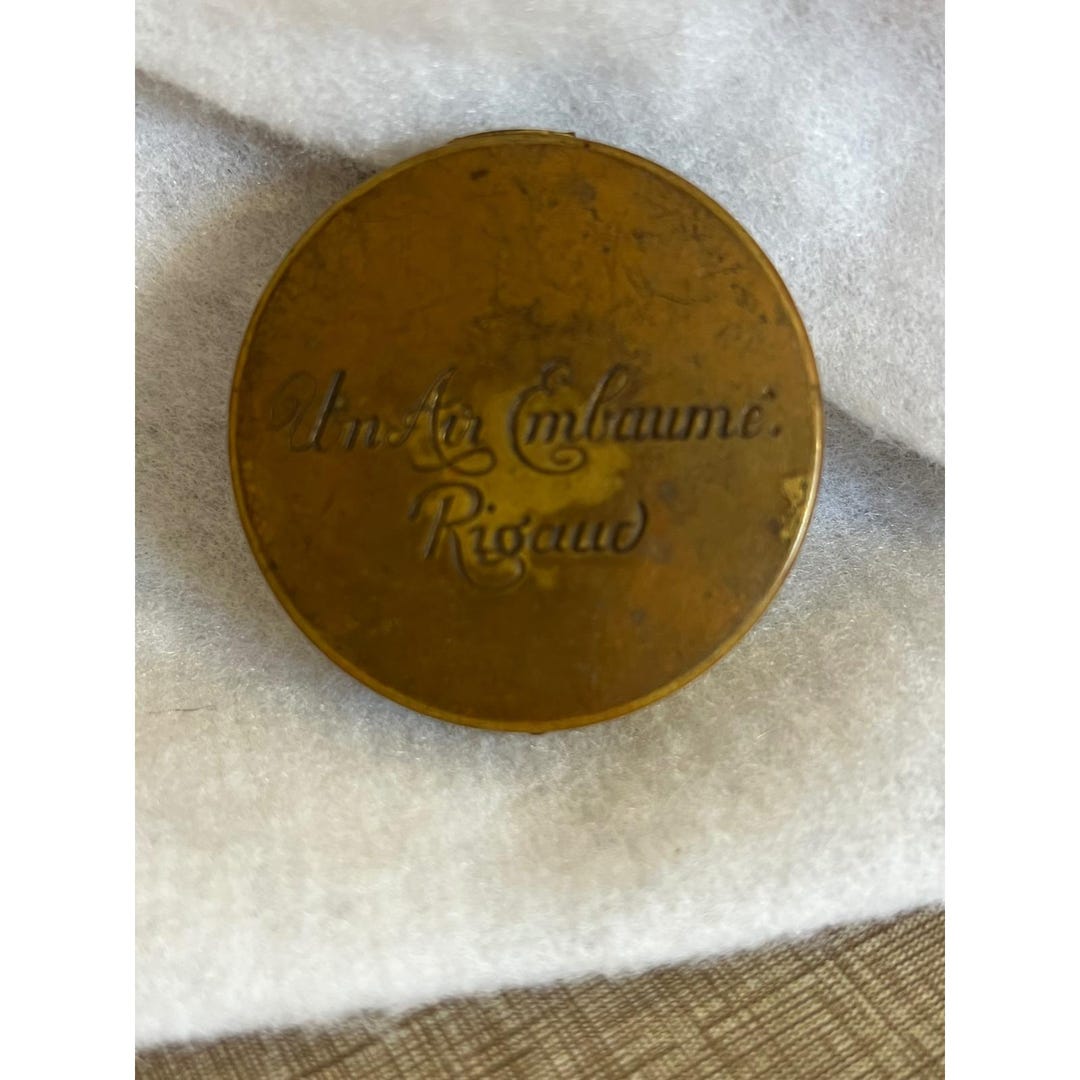 Rigaud Paris Un Air Embaume Solid Perfume Compact Mirror Vintage Brass ...