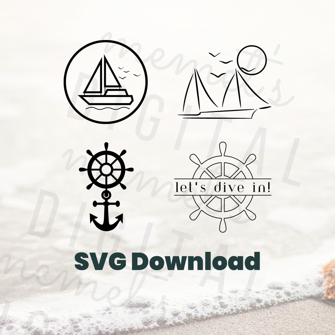 Nautical SVG Boat SVG Anchor and Rudder SVG Sailing Ship Decor - Etsy