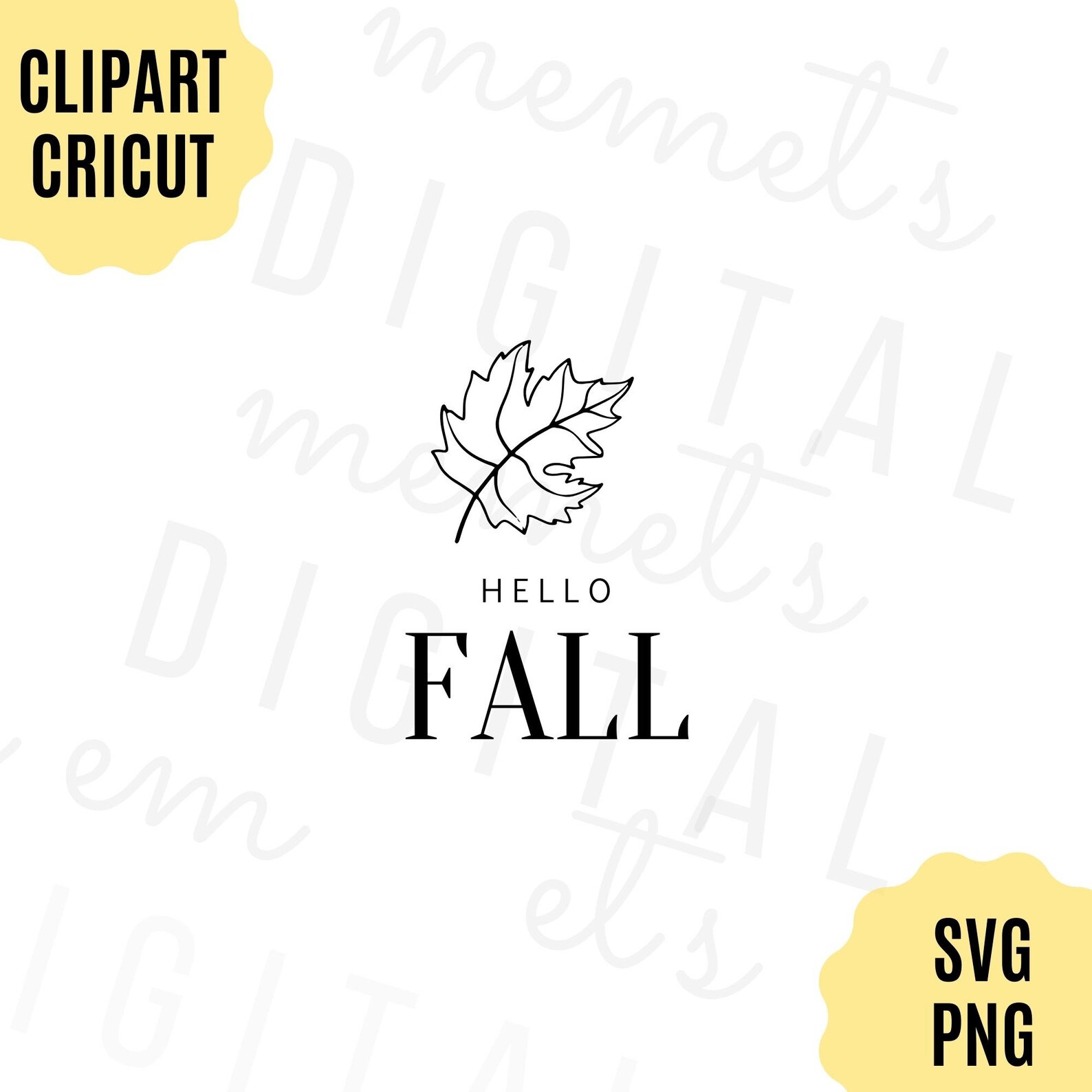 Hello Fall SVG Printable Clipart Bundle for T-shirt Mug and - Etsy