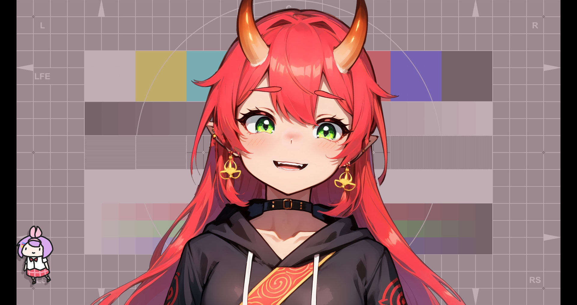 Vtuber - Oni Demon Girl for Vtube Studio as a Cute Orange Half Body ...