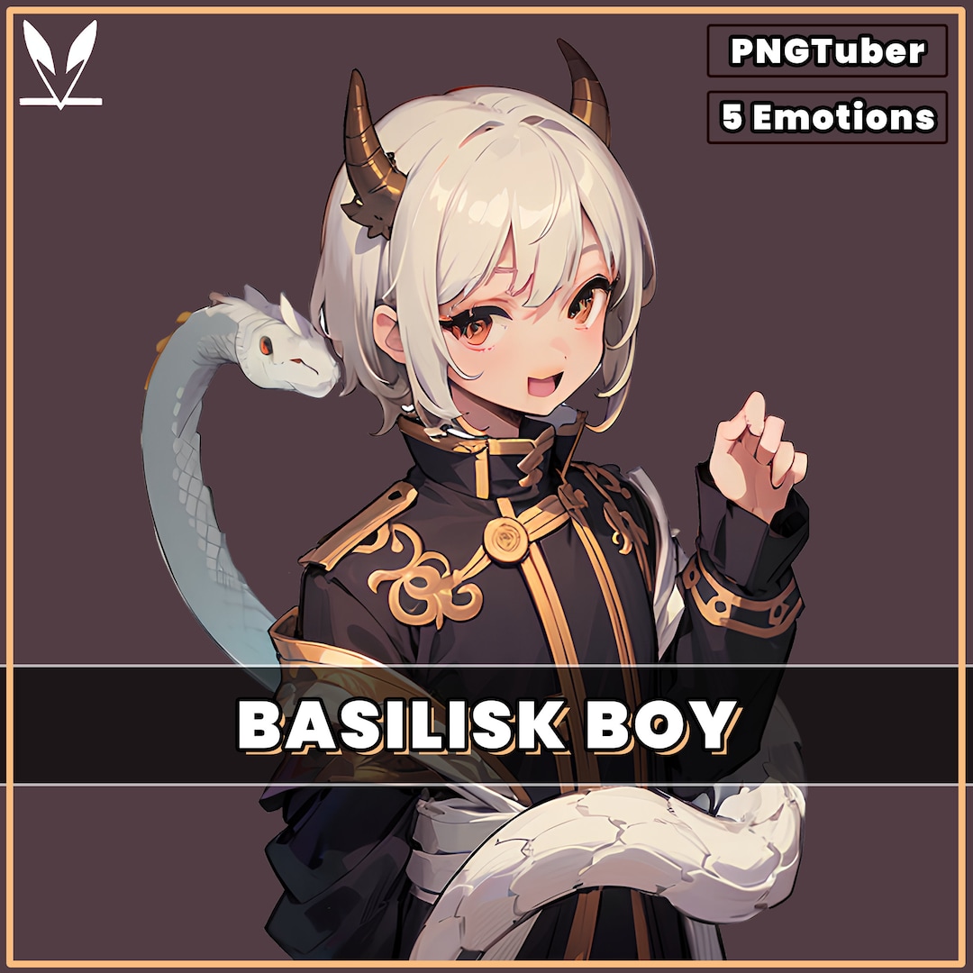 Pngtuber Cute Basilisk Boy 5 Expressions Basilisk - Etsy