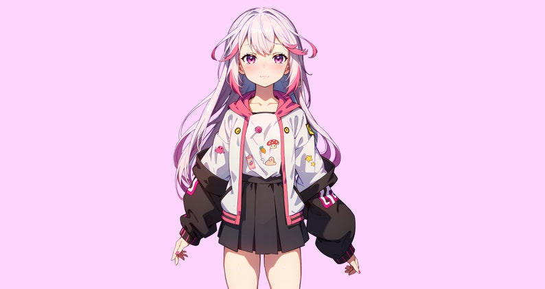 Premade Vtuber - Pink Cute Girl for Vtube Studio as a Cute Full Body ...