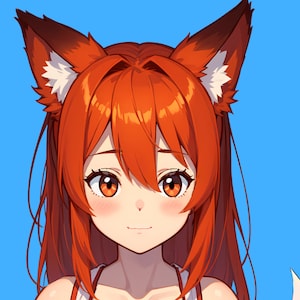 Vtuber - Red Fox Girl for Vtube Studio as a Cute Ginger, Red Full Body ...