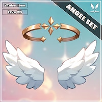 Pink Angelic Mic | Vtuber Winged Assets for Your Streams | Pink and ...