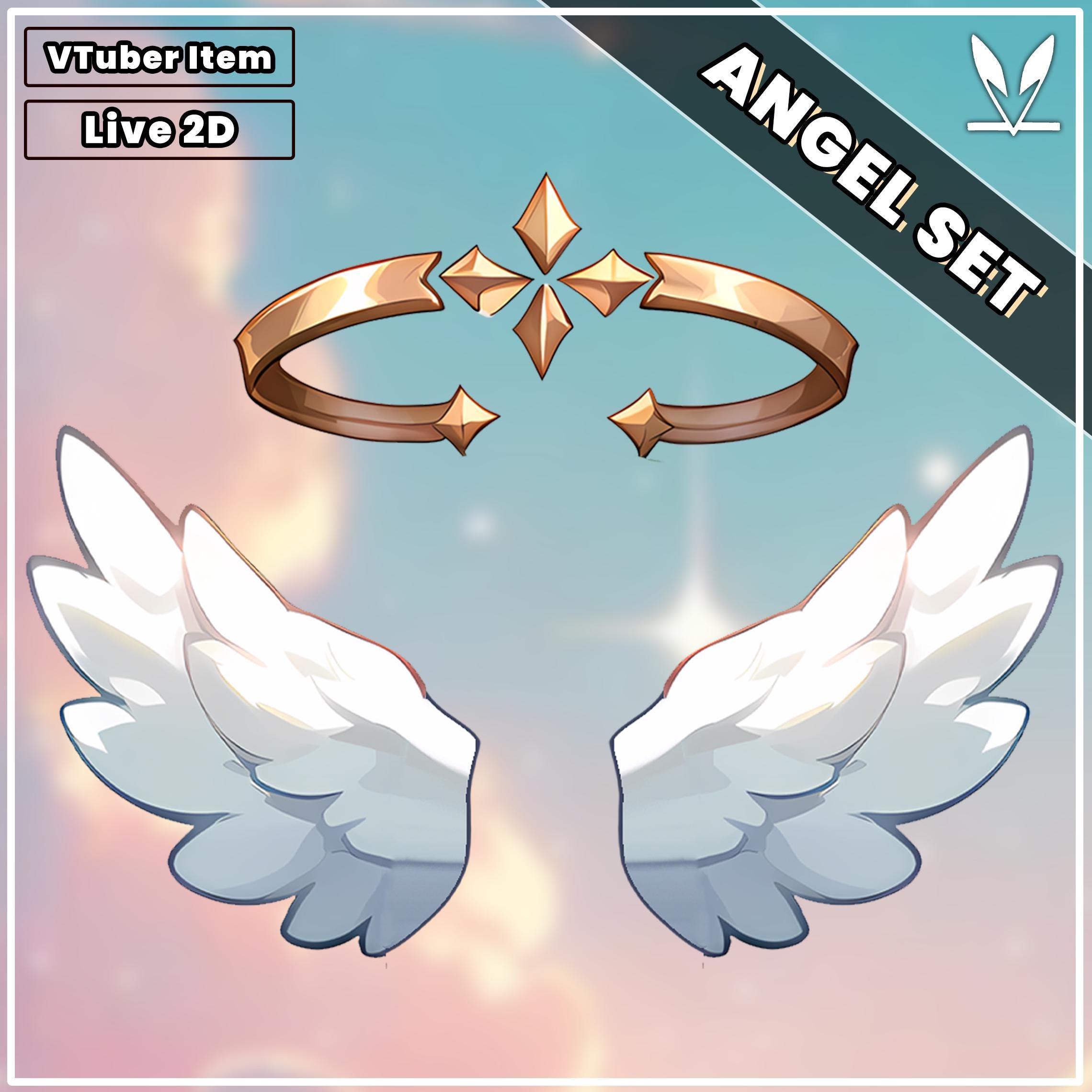 Rigged Live2d Angel Wings and Halo Vtuber Asset - Etsy