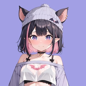 VTuber prefabricado - Cute Bat Girl para vtube-studio y un gato rosa ...
