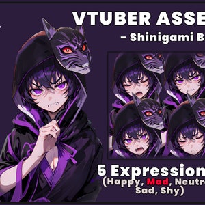 Pngtuber - Shinigami Boy With 5 Expressions Ready to Go. Good for ...