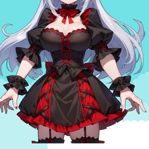 Live2d Premade Vtuber Model for Commercial Vampire Cat Girl for Vtube Studio as a Cute Red ...