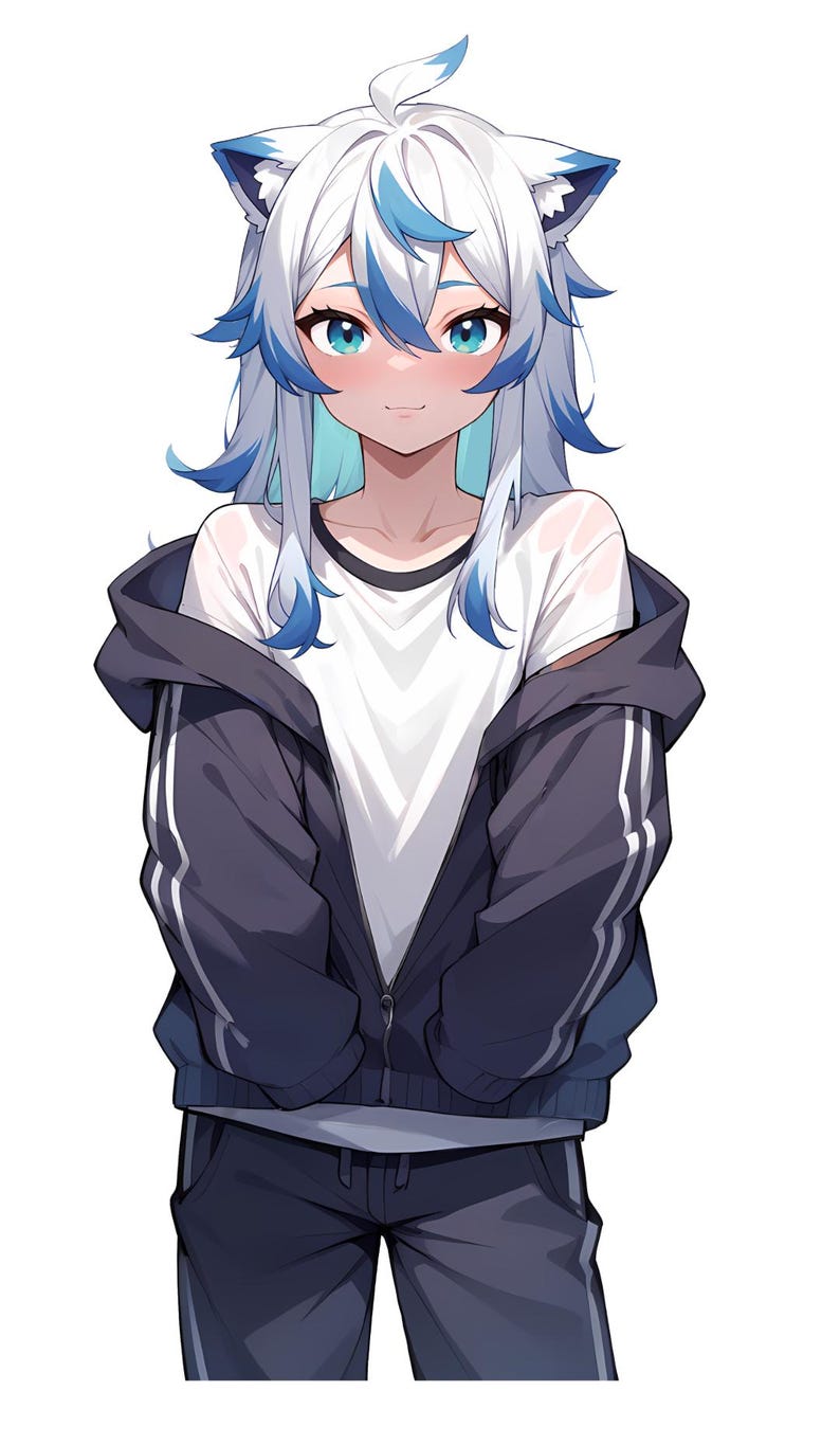 Blue Wolf Vtuber, Premade Fully Rigged Model, Vtube Studio - Etsy