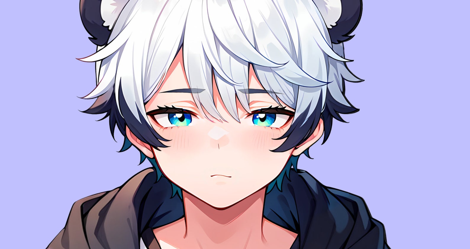 Vtuber - Panda Boy for Vtube Studio as a Cool Black, White Half Body ...