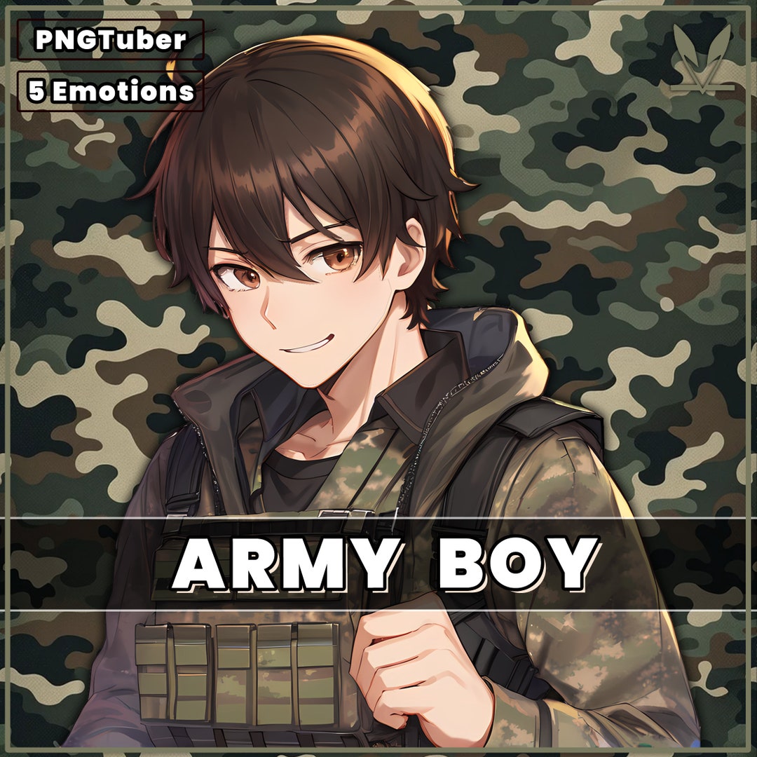 Pngtuber Army Boy 2D Premade Model With 4 Variations and With 5 ...