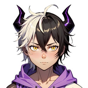 Premade Vtuber Model Male - Dark Oni Boy for Vtube Studio as a Cool ...