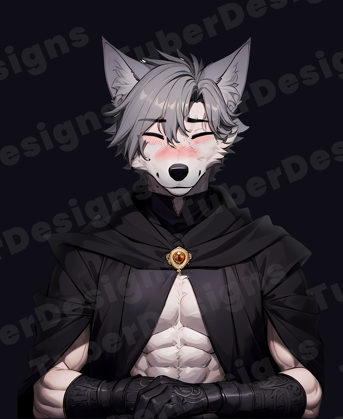PNGTUBER Furry Wolf Boy 5 Expressions Premade Male - Etsy UK