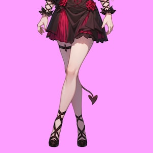 Vtuber - Rose Succubus Girl for Vtube Studio as a Cute Pink, Red Full ...