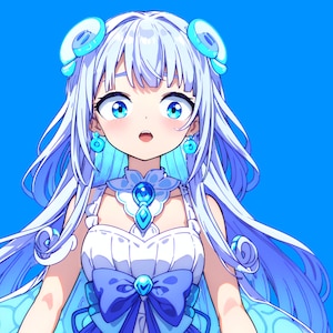 Vtuber - Jellyfish Girl for Vtube Studio as a Cute Blue and White Half ...