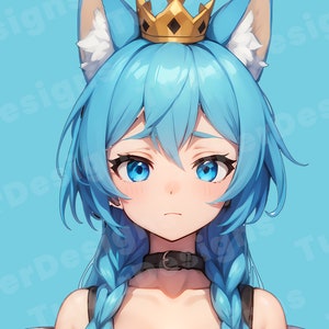 Vtuber Urban Fox Girl for Vtube Studio as a Blue Vtuber Fox Cat Girl ...